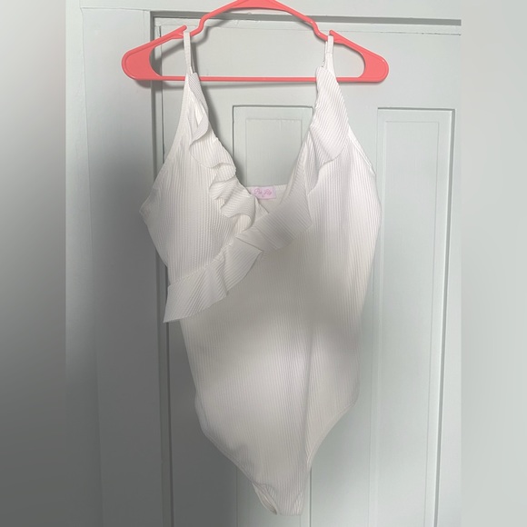 Pink Lily | Swim | Fill Your Time Pink Lily Onepiece White Bathing Suit ...